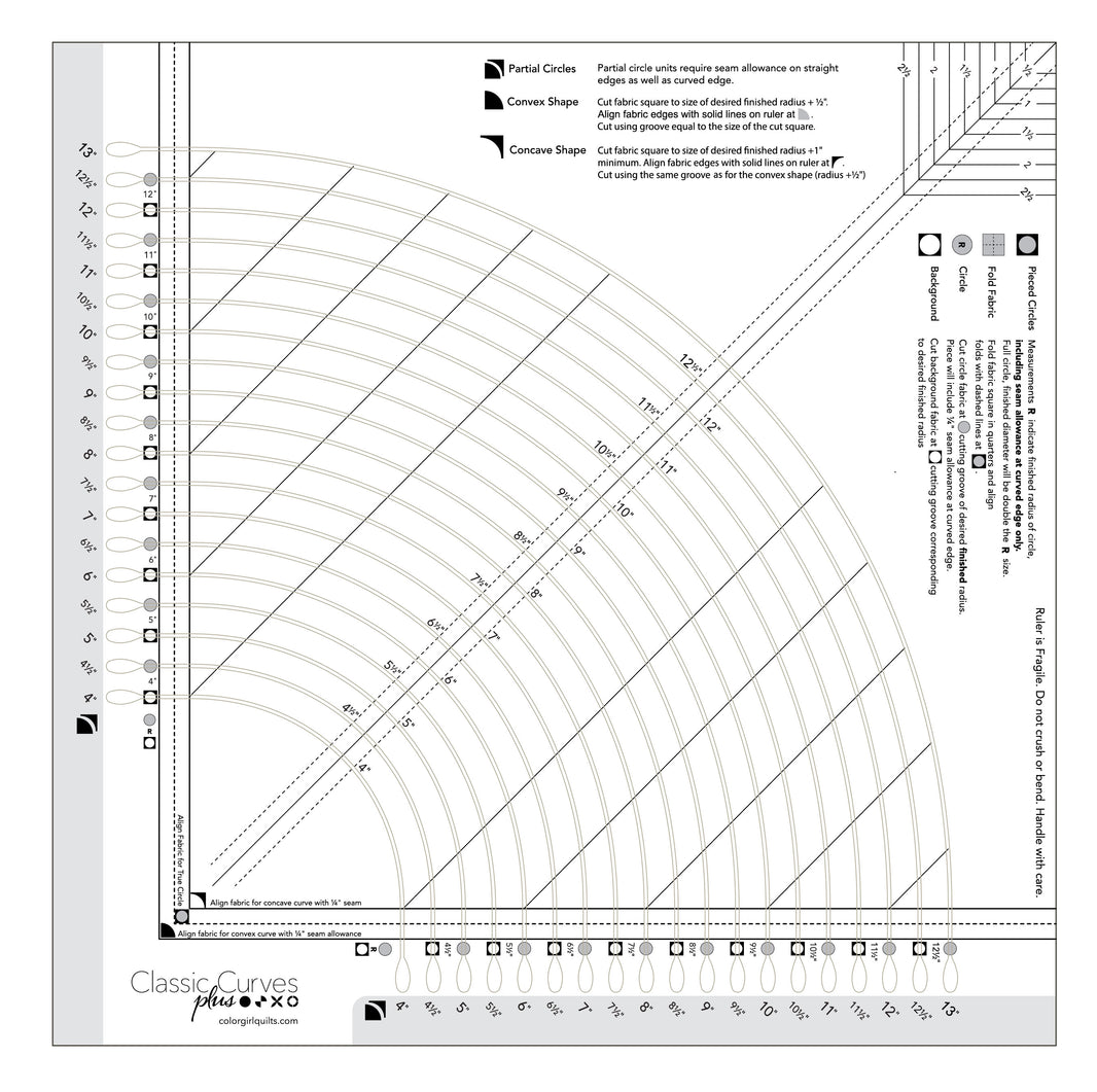 Classic Curves Ruler and Patterns – Color Girl Quilts