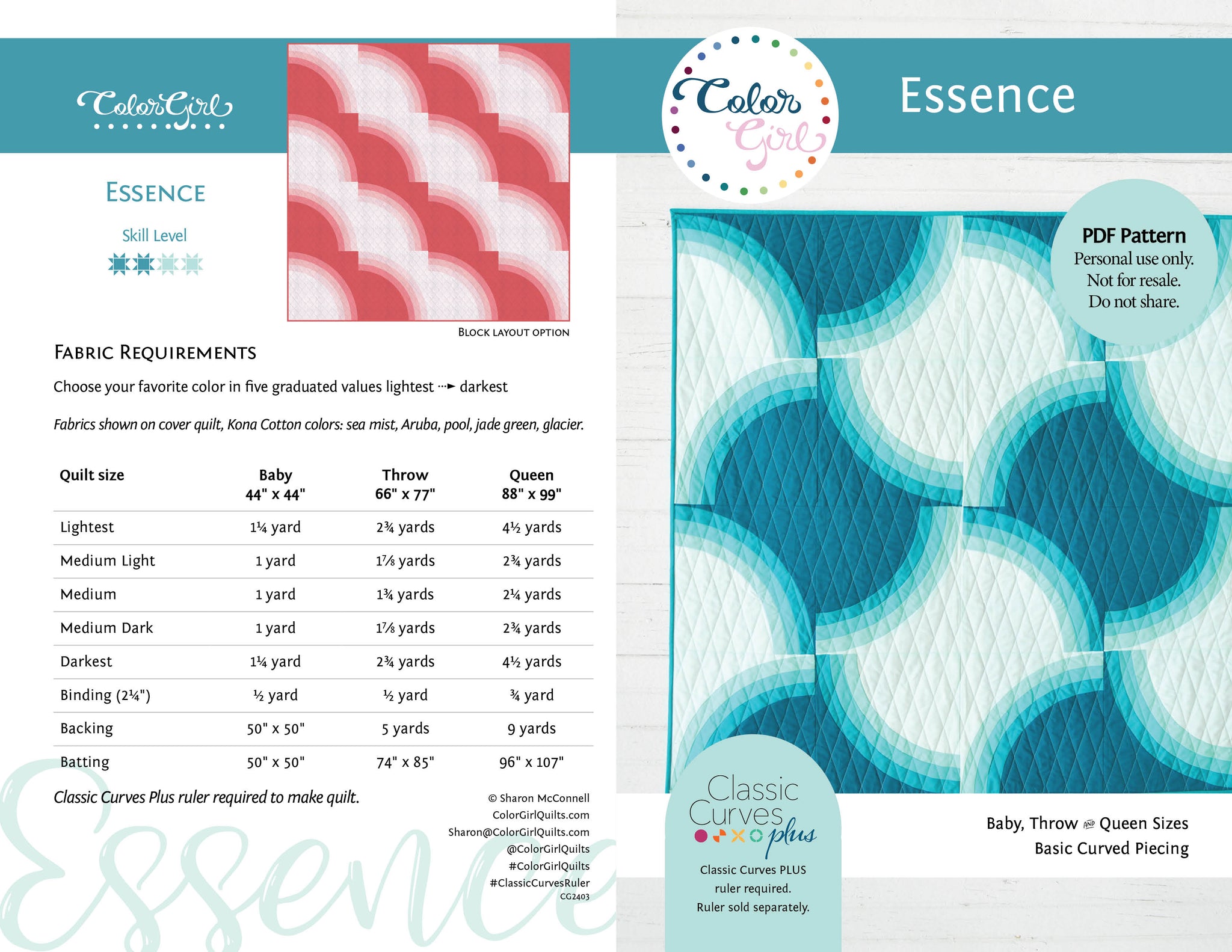Essence Quilt Pattern – Color Girl Quilts