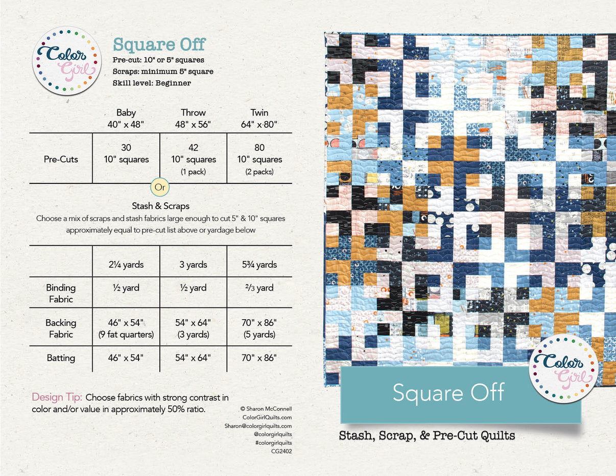 Square Off Quilt Pattern – Color Girl Quilts