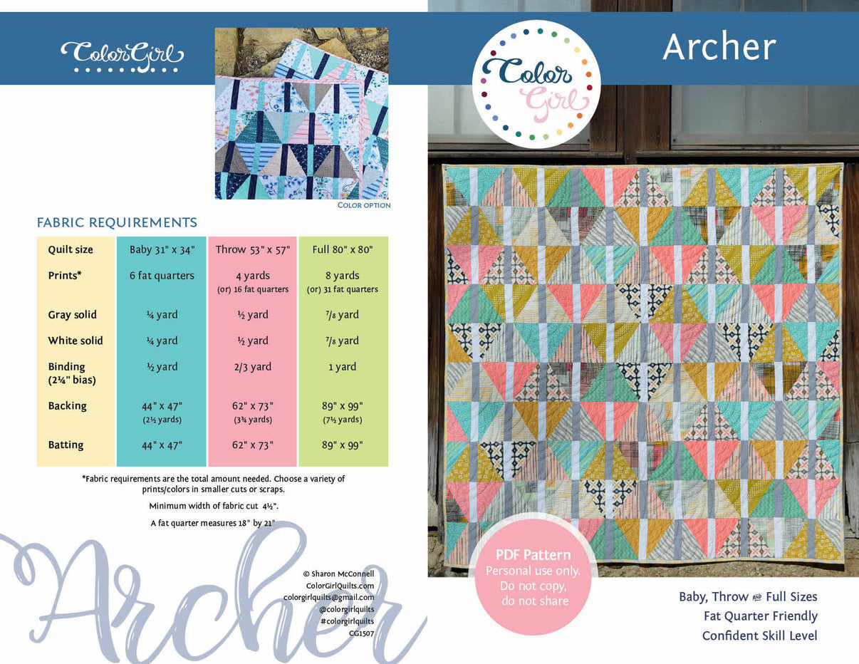 Archer Quilt Pattern – Color Girl Quilts