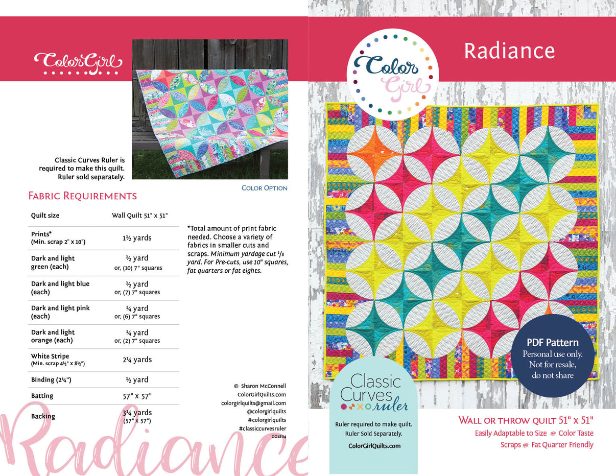 Radiance Quilt Pattern – Color Girl Quilts